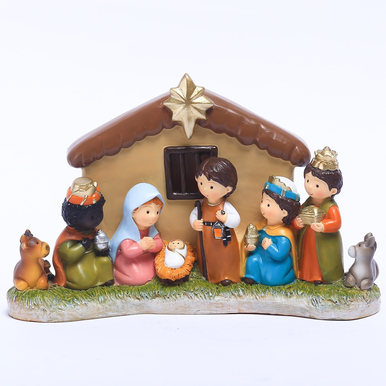 Takefuns Resin Nativity Figurine Set, Christmas Nativity Set Scene ...
