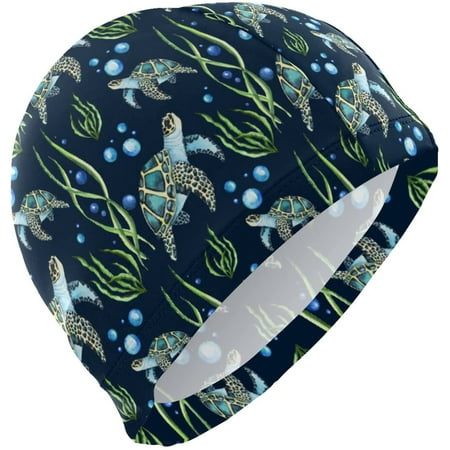 Swimming Cap Sea Turtles Marine Life Unisex Adult Swim Cap Polyester ...