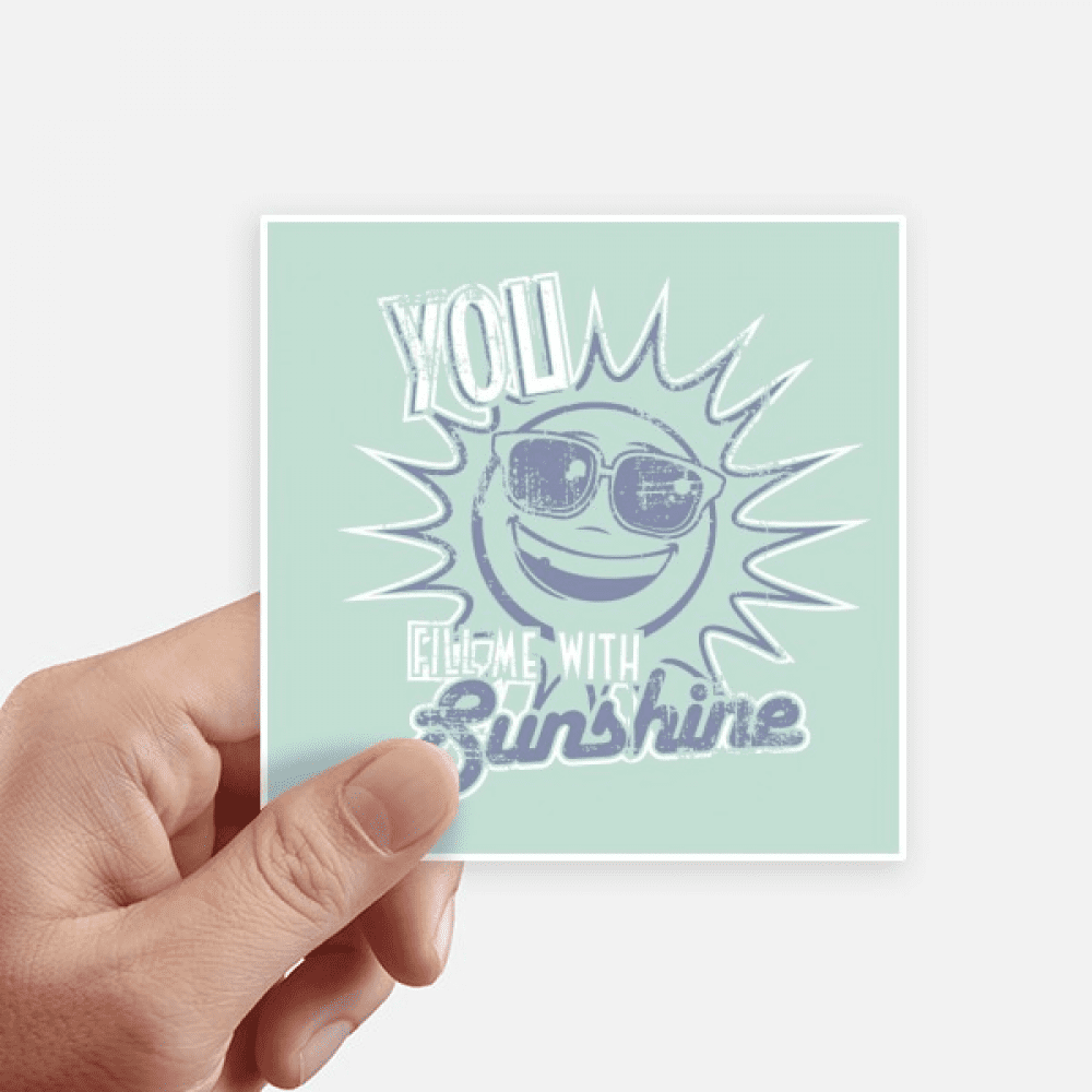 Blue Sun Sunshine Glass Weather Sticker Square Waterproof Stickers ...