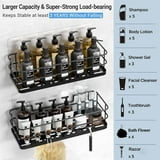 LUXEAR Shower Caddy 2 Pack, Adhesive Shower Basket with 22 Hooks Rack ...