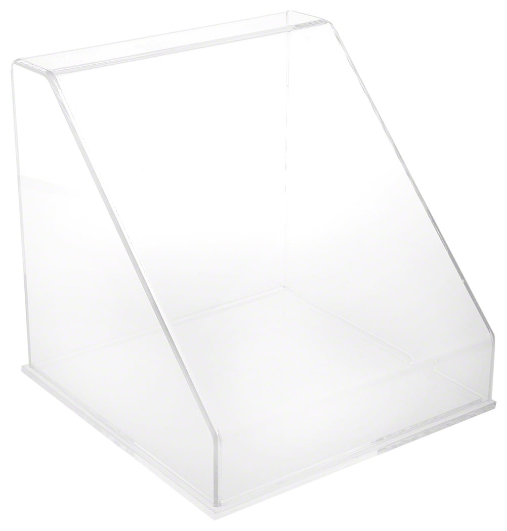 Plymor Clear Acrylic Slanted Front Display Case with Base, 12" x 12" x ...