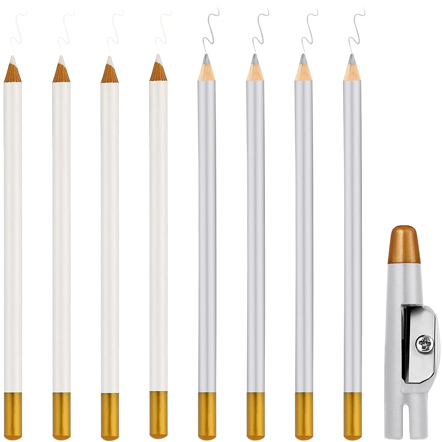 LuoHeng 8 Pieces Barber Pencil with Built-in Sharpener Edge Hairline ...