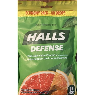 Halls Defense Immunity Boosting Sugar Free Vitamin C Drops, Assorted ...