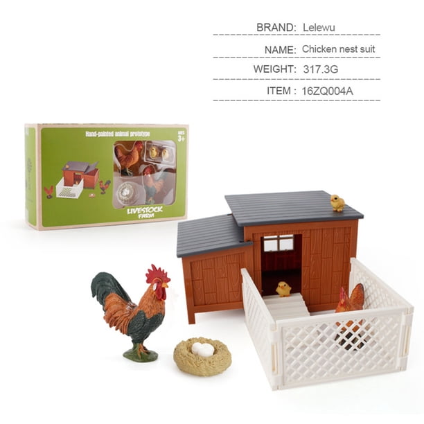 Simulation Poultry Animal Model Set Chicken Coop Rabbit Nest Dog Nest ...
