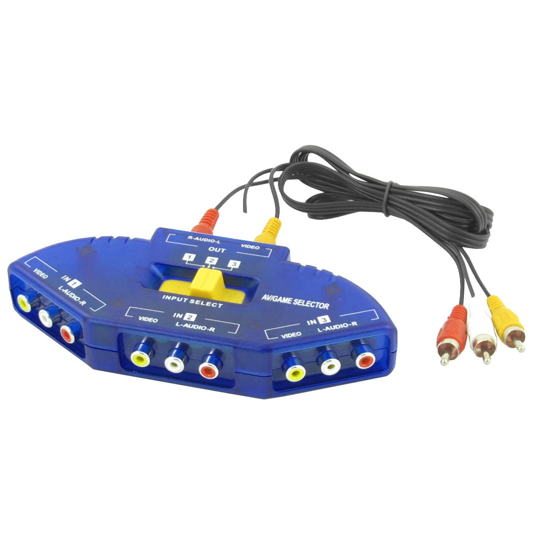 Unique Bargains Av Audio Video Signal Switcher 3 Input 1 Output For Vcr Vcd Dvd Tv Game
