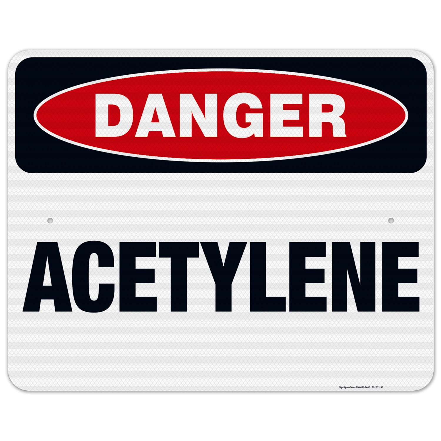 Danger Acetylene Sign, OSHA Danger Sign, - Walmart.com