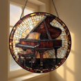 Piano Stained Glass Window Hanging, Music Theme Suncatcher Decor ...