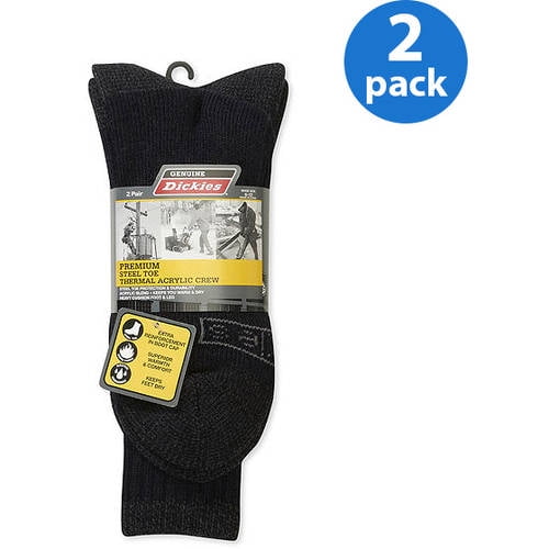 Genuine Dickies Genuine Dickies Mens Thermal Steel Toe Crew Socks 2 Pack
