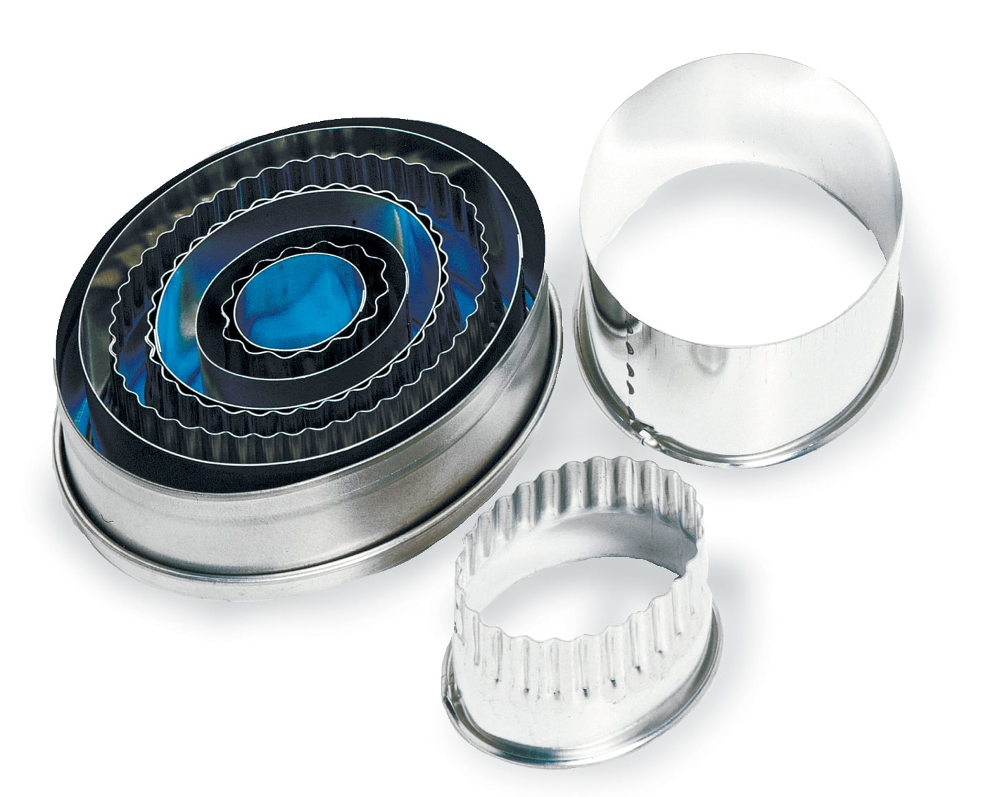 Fox Run Oval COOKIE/BISCUIT CUTTER 9 Piece Plain/Crinkle Edges 1" to 3. ...