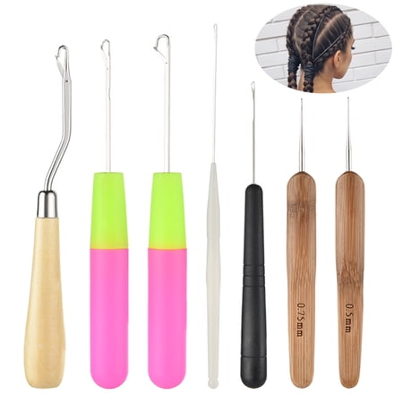 Dinohhi 7pcs Curved Latch Hooks with Crochet Needle for Dreadlocks ...