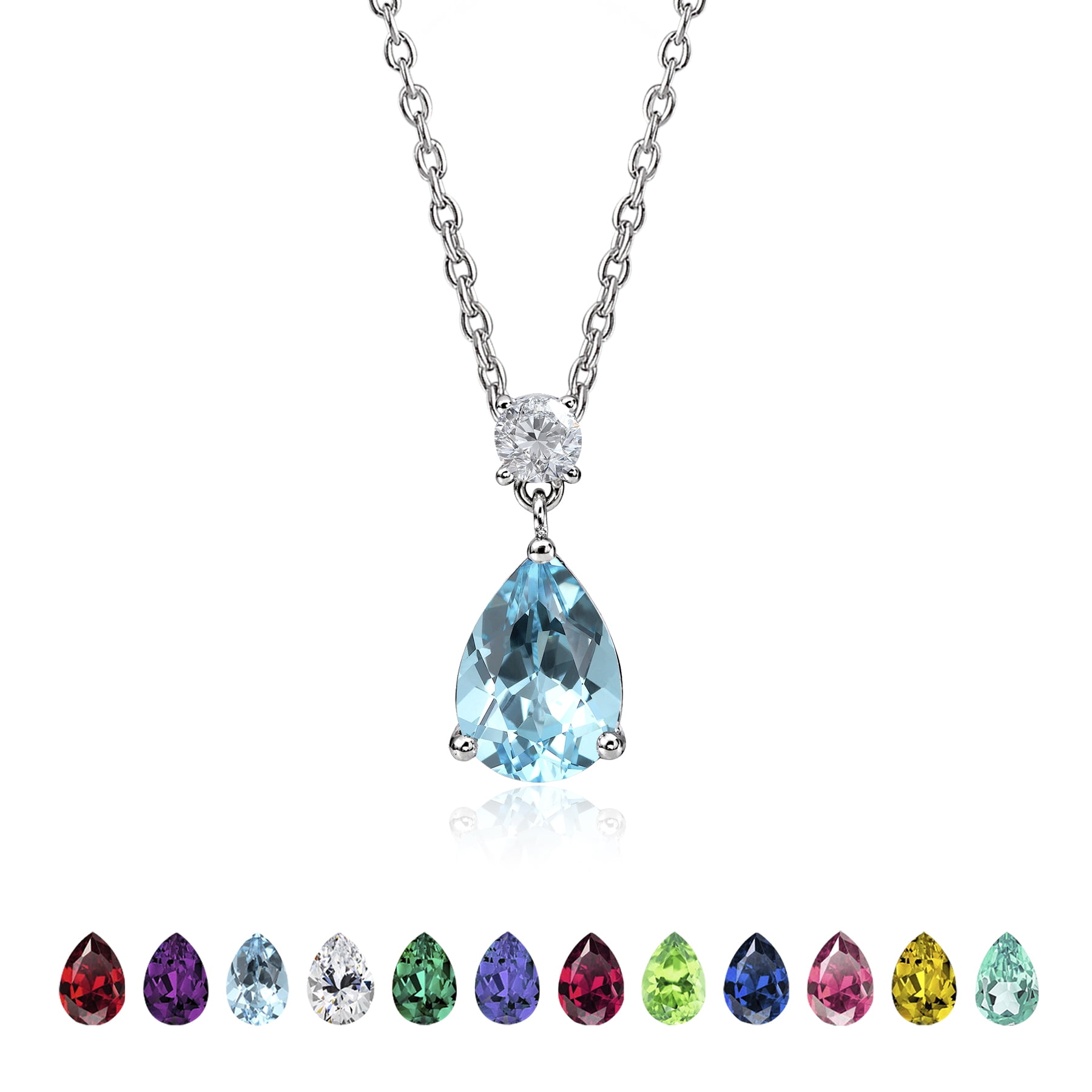 Click here for Jeenmata 1.75 Carat Round And Pear Cut Dangle - Ma... prices