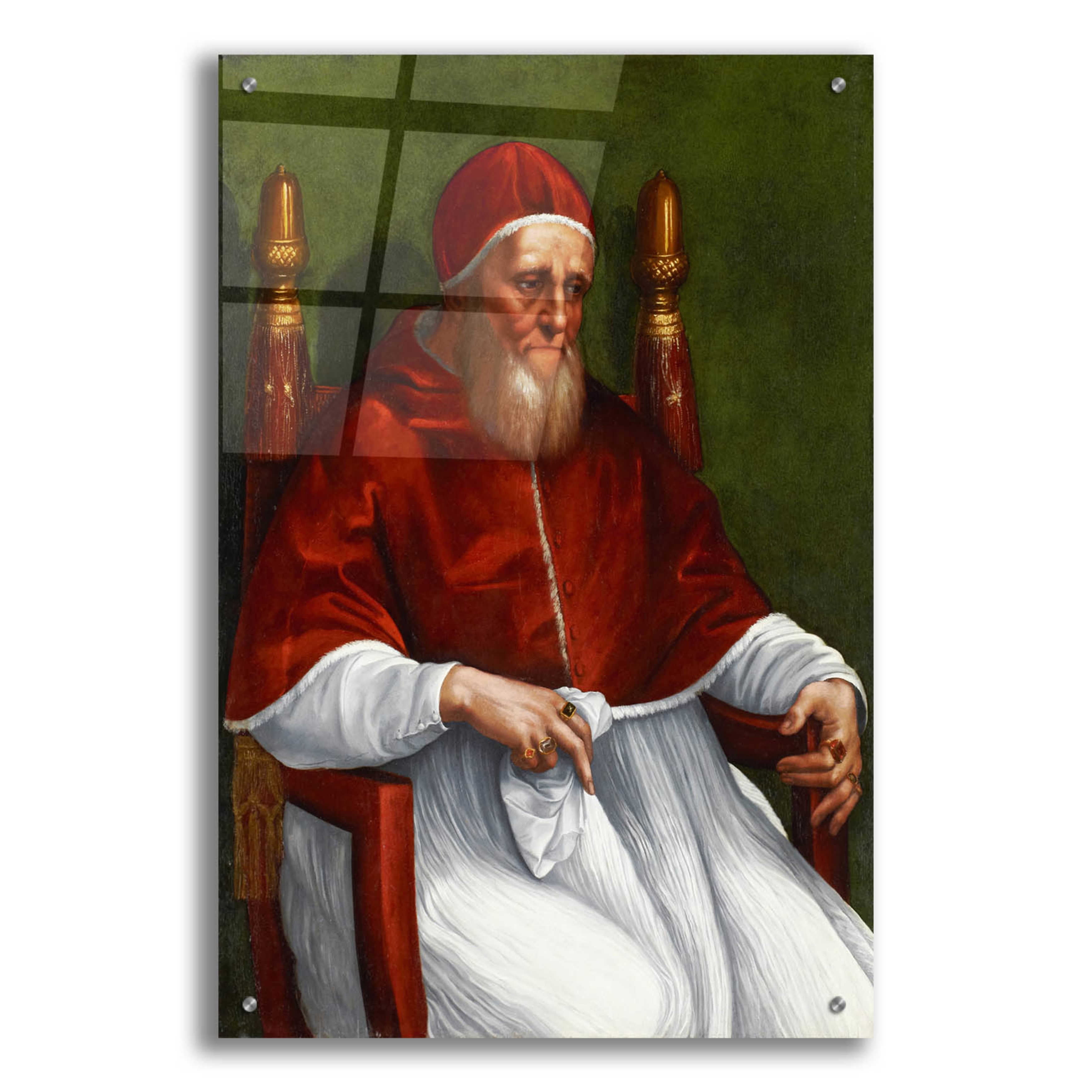 Epic Art 'Portrait of Pope Julius II' by Raphael, Acrylic Glass Wall ...