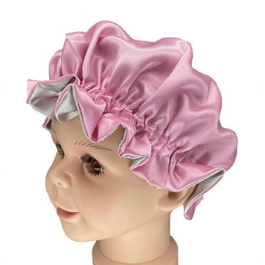 2Pcs Pink Baby Bonnet, Newborn Sleeping Cap Accessories, Infant Satin ...