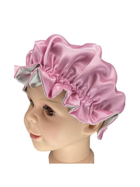 2Pcs Pink Baby Bonnet, Newborn Sleeping Cap Accessories, Infant Satin ...