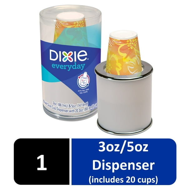 Dixie 3oz/5oz Cup Dispenser (3oz 20ct Paper Cups included!) - Walmart ...