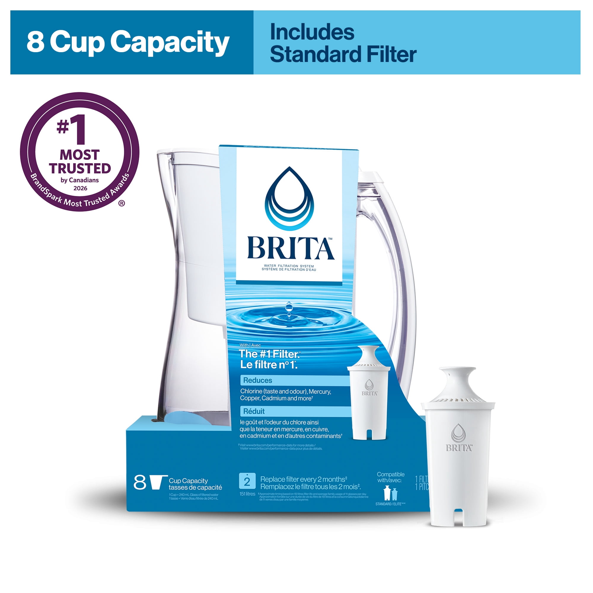 Click here for Brita 8 Cup Filter Pitcher  Reduces Chlorine Taste... prices