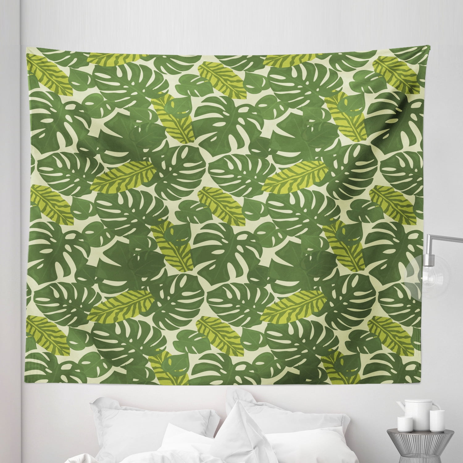 Leaves Tapestry, Continuous Nature Exotic Forest Monstera Leaf ...