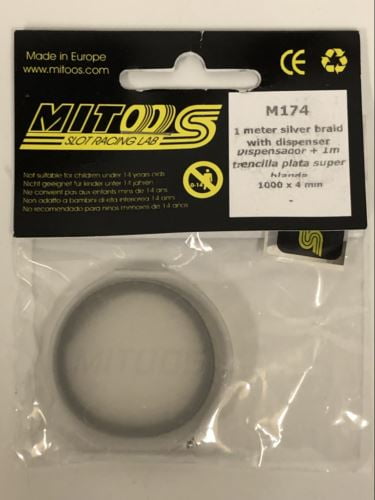 Mitoos M174 1 Meter Silver Braid with Dispenser 1000 x 4mm - Walmart.com