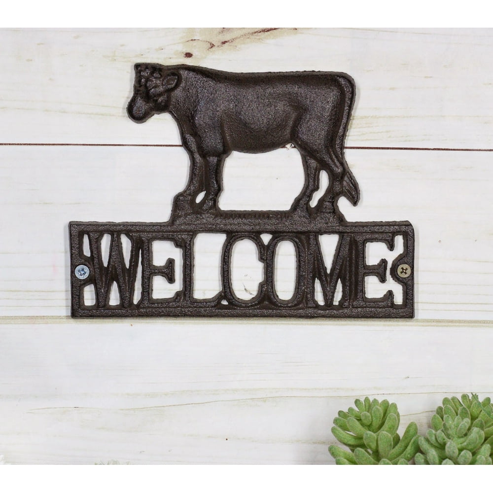 Rustic Farmhouse Farm Cow Silhouette Welcome Sign Wall Decor Cutout ...