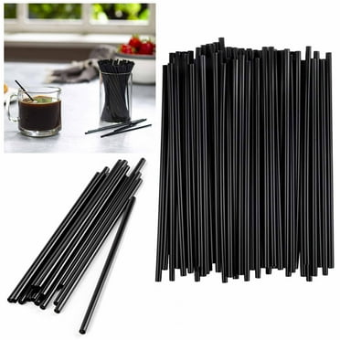 1000 Ct Stirrers Plastic Coffee Bar Black Straw Cocktail Sip Sticks ...