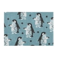 BZSMCE Penguins Stars Pattern 2-Piece Non-Slip Absorbent Bathroom Rug ...