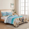 78x90in Quilt Bedding Set, Summer Ocean Beach Shell Starfish ...