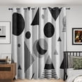 Blackout Curtains Mid Century Modern, Grey Geometric Triangle Window ...