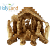 Holy Land Market Olive Wood Nativity Set with Stable. Deluxe (15 Piece ...