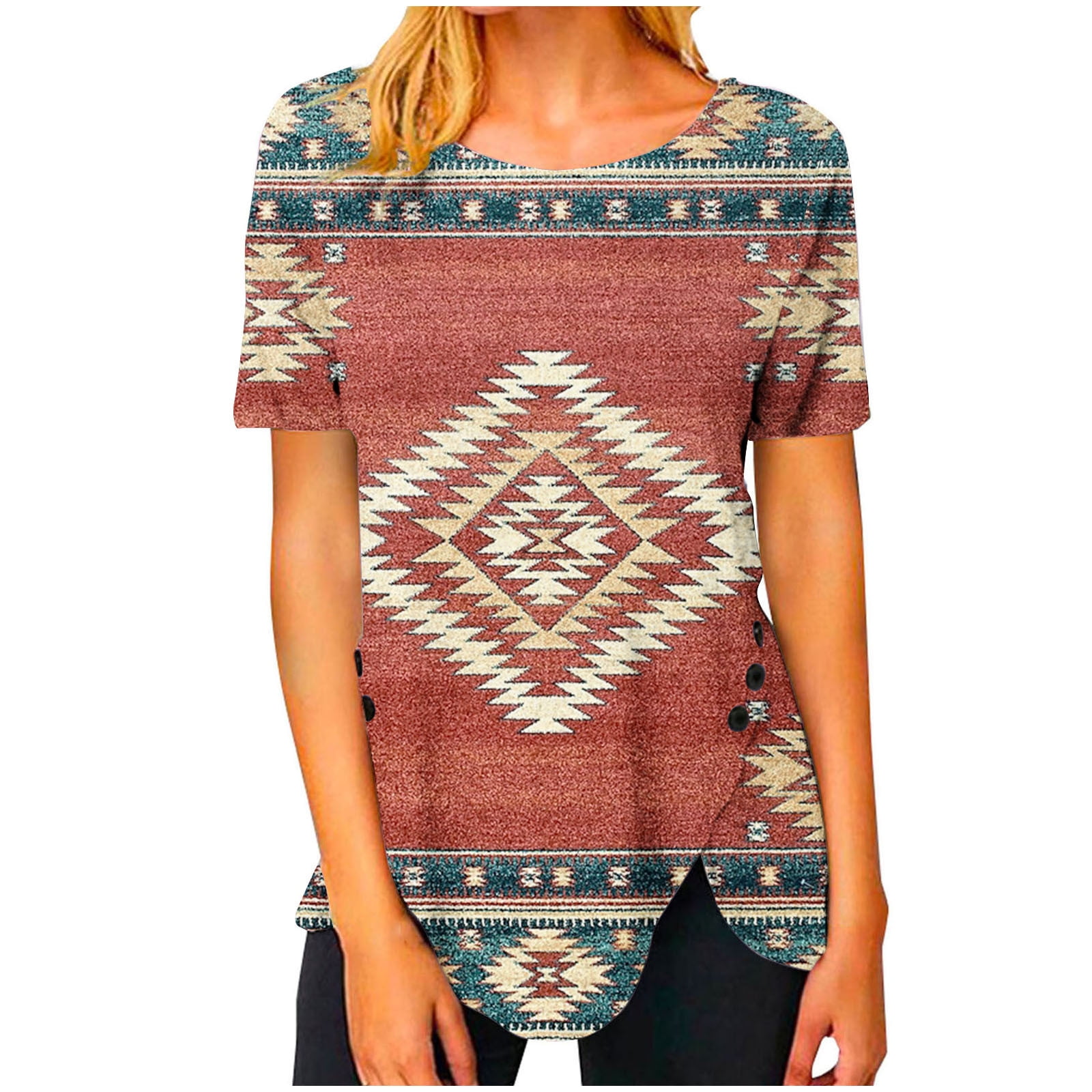 Scyoekwg Plus Size Tops for Women Short Sleeve T Shirts Vintage ...