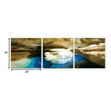 24" Canvas 3 Panels Blue Grotto Color Photo - Walmart.com