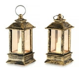 Sziqiqi Mini Lanterns, Vintage Bronze LED Candle Hanging Decor for ...