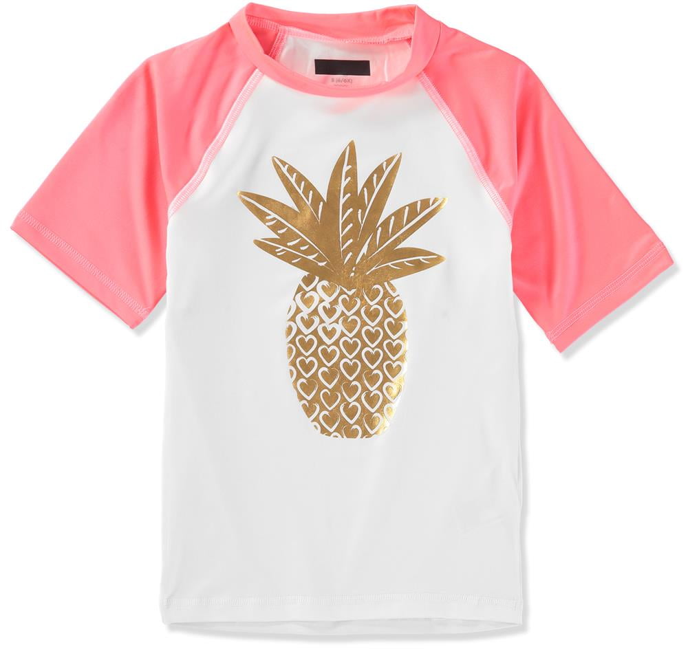 Rash Guard Girls 4-16 Short Sleeve Rash Guard Gold 4/5 - Walmart.com