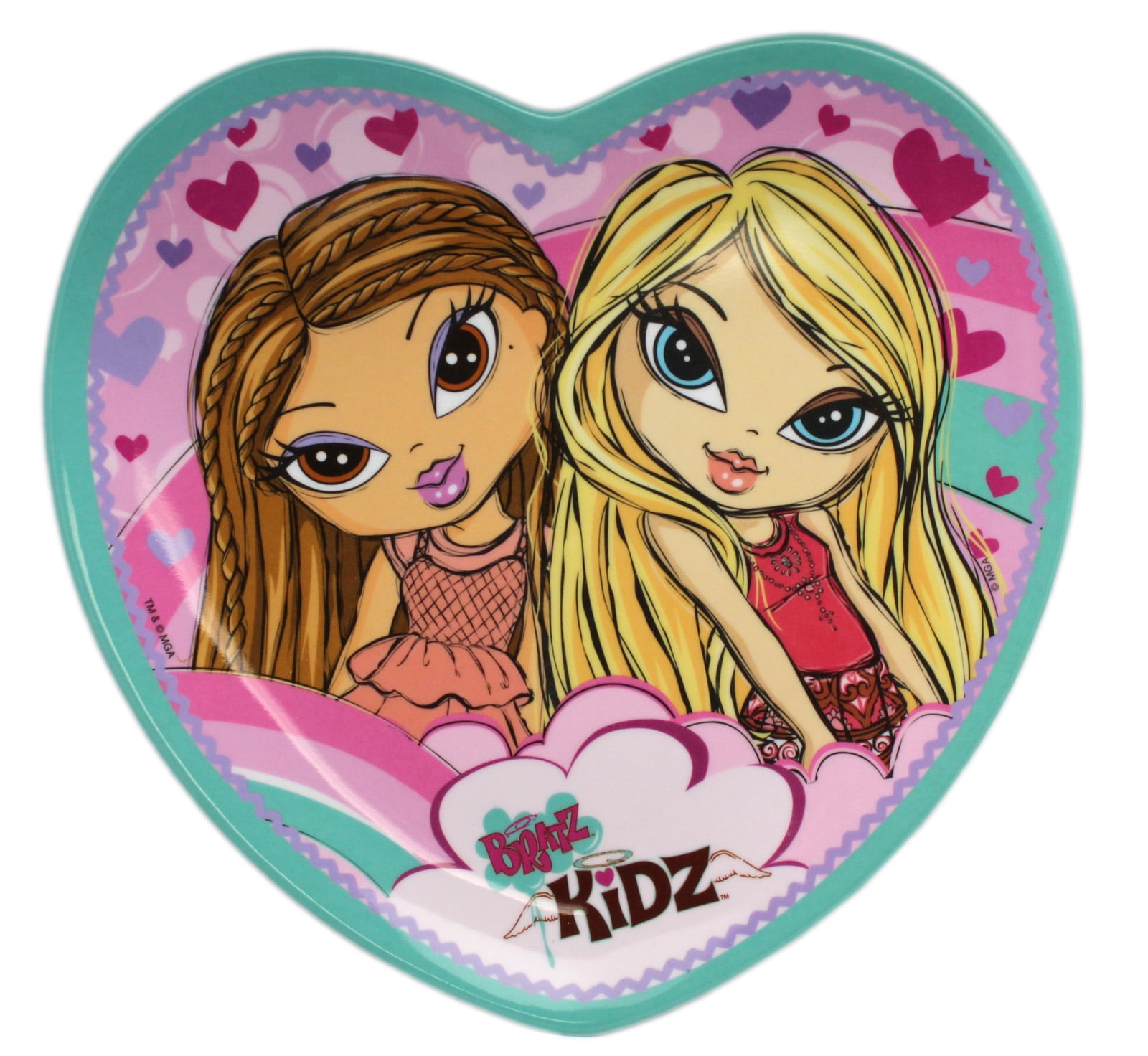 Bratz Kidz Heart Shaped Light Blue/Pink Colored Kids Plate - Walmart.com