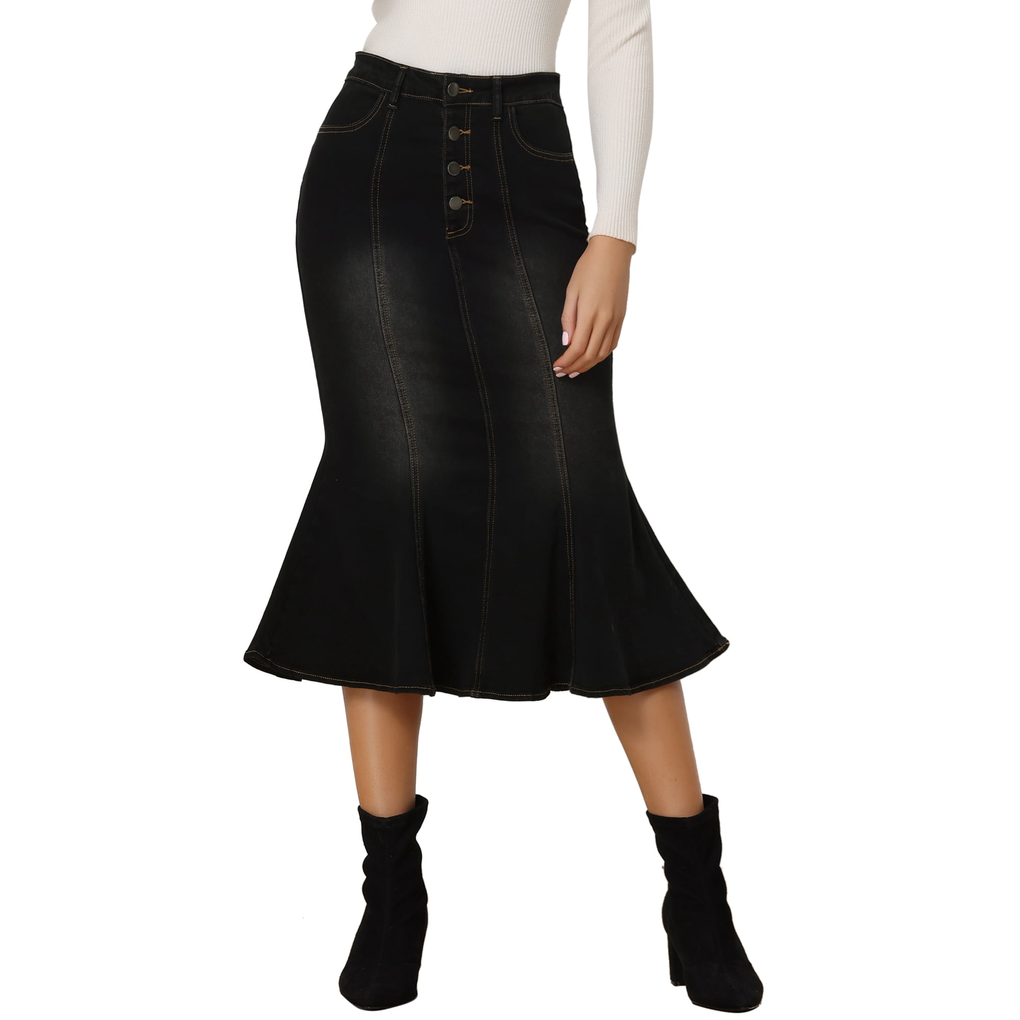 Click here for Inspire Chic Unique Bargains Denim Skirt For Women... prices