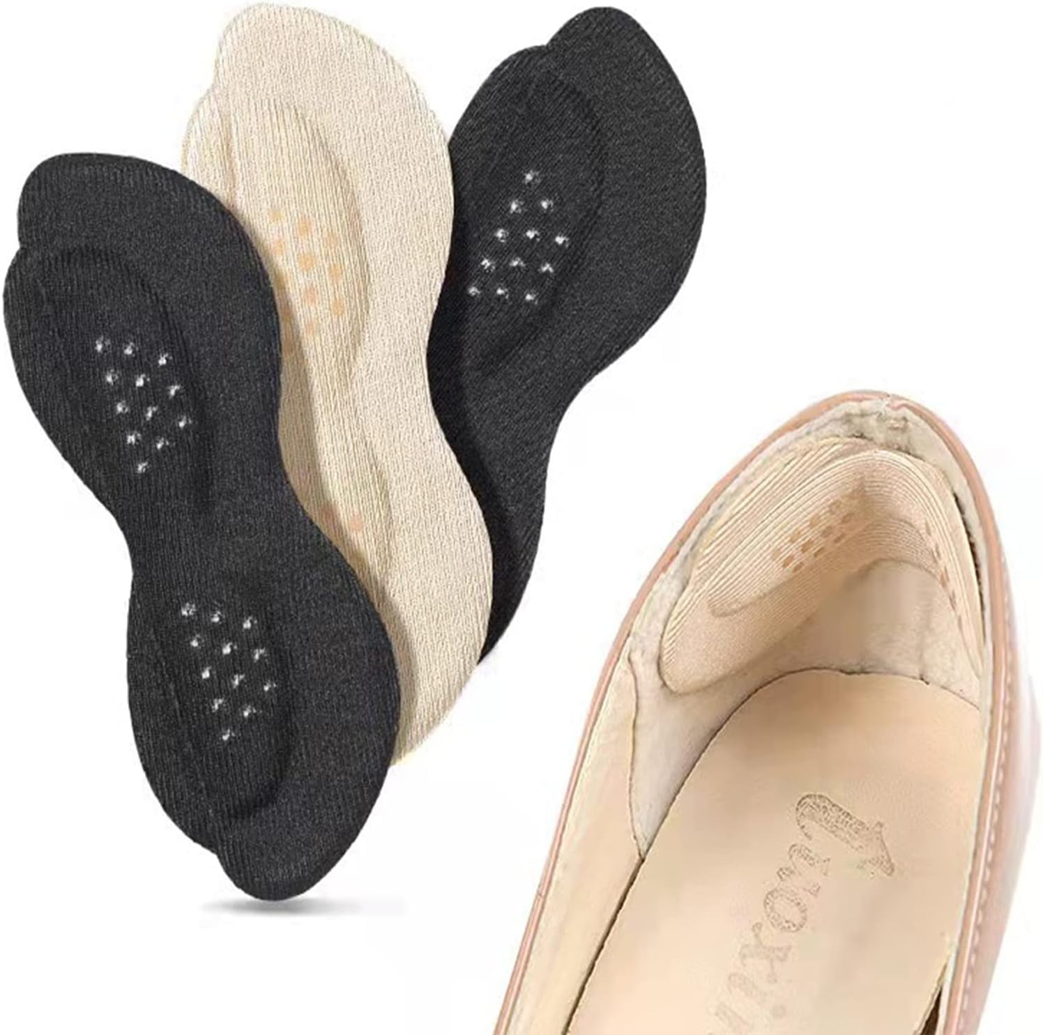 4 Pairs Heel Pads for Shoes Too Big, Heel Grips Liner Inserts for ...