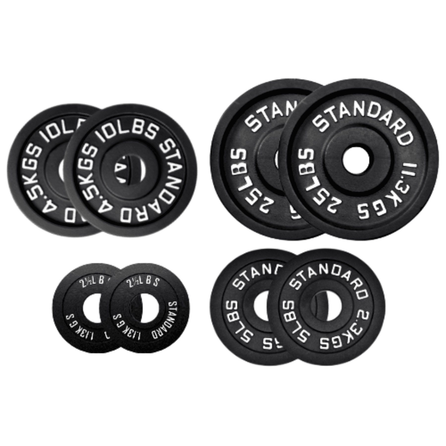 HAJEX Olympic Cast Iron Round Weight Plates Set 2 inch - 85LB Set - (2 ...