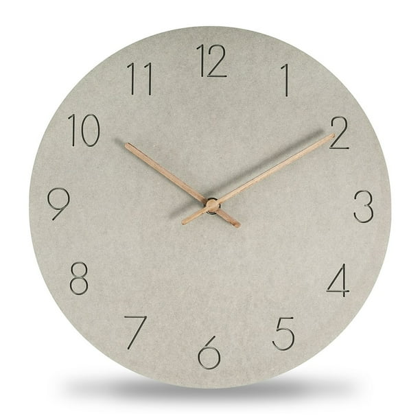 Wooden Wall Clock, No Ticking Noise Silent Quartz Clock, Battery ...