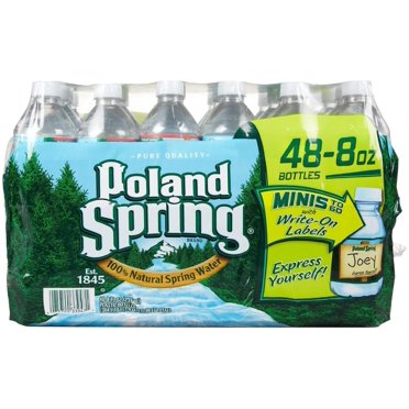 Poland Spring Natural Spring Water, 16.9 Fl. Oz., 24 Count, Recyclable ...