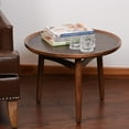 CONSDAN Nesting Table, Solid Oak Hardwood Structure Round Coffee Table ...