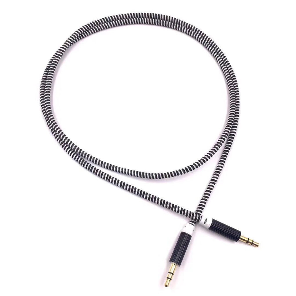 Car Alloy AUX Cable 3.5mm Auxiliary Stereo Audio Line Braided 1 Meter ...