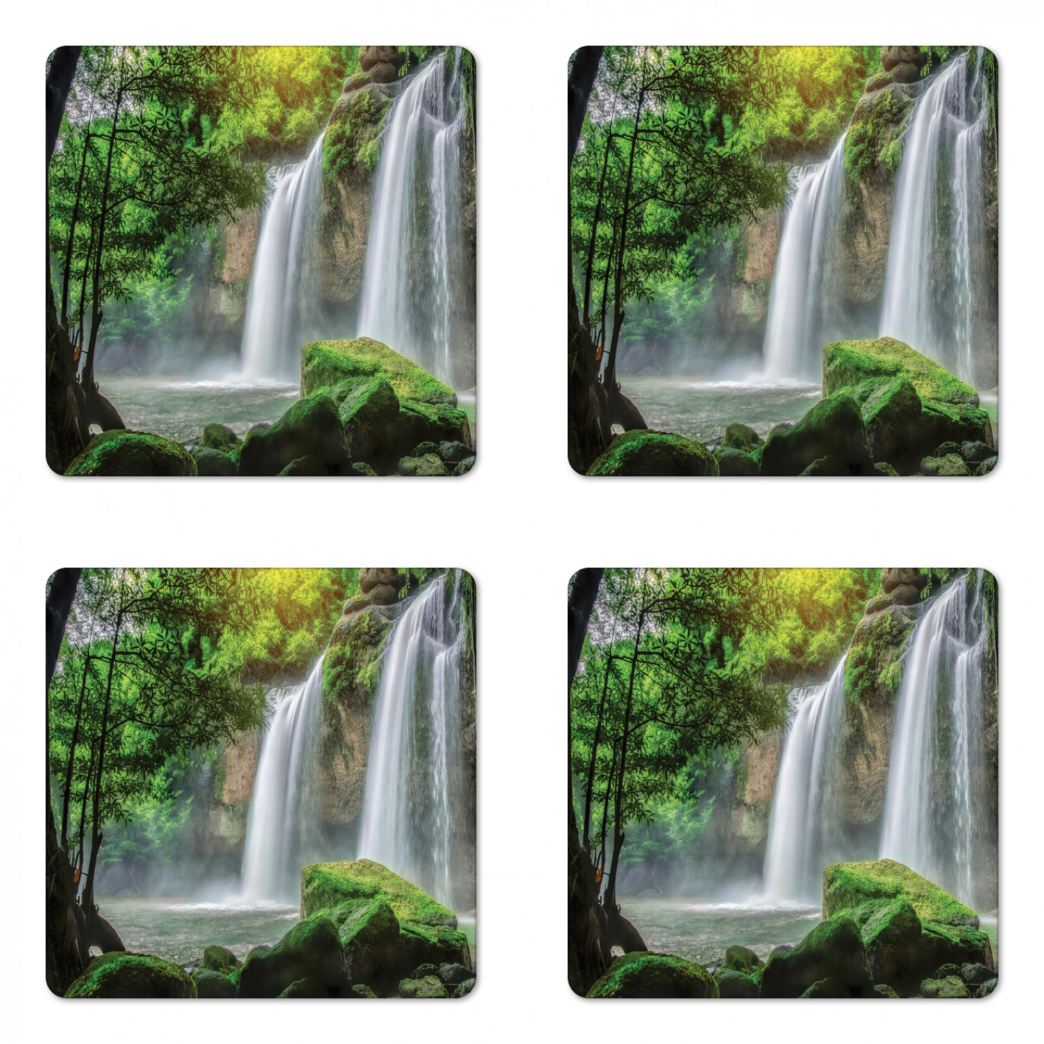 Waterfall Coaster Set of 4, Cascade Stream in Exotic North National ...