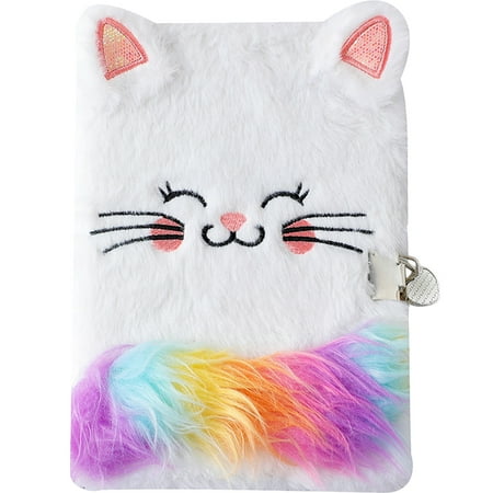 Plush Cat Secret Diary Kids Writing Drawing Notepad Animal Notepad Kids ...