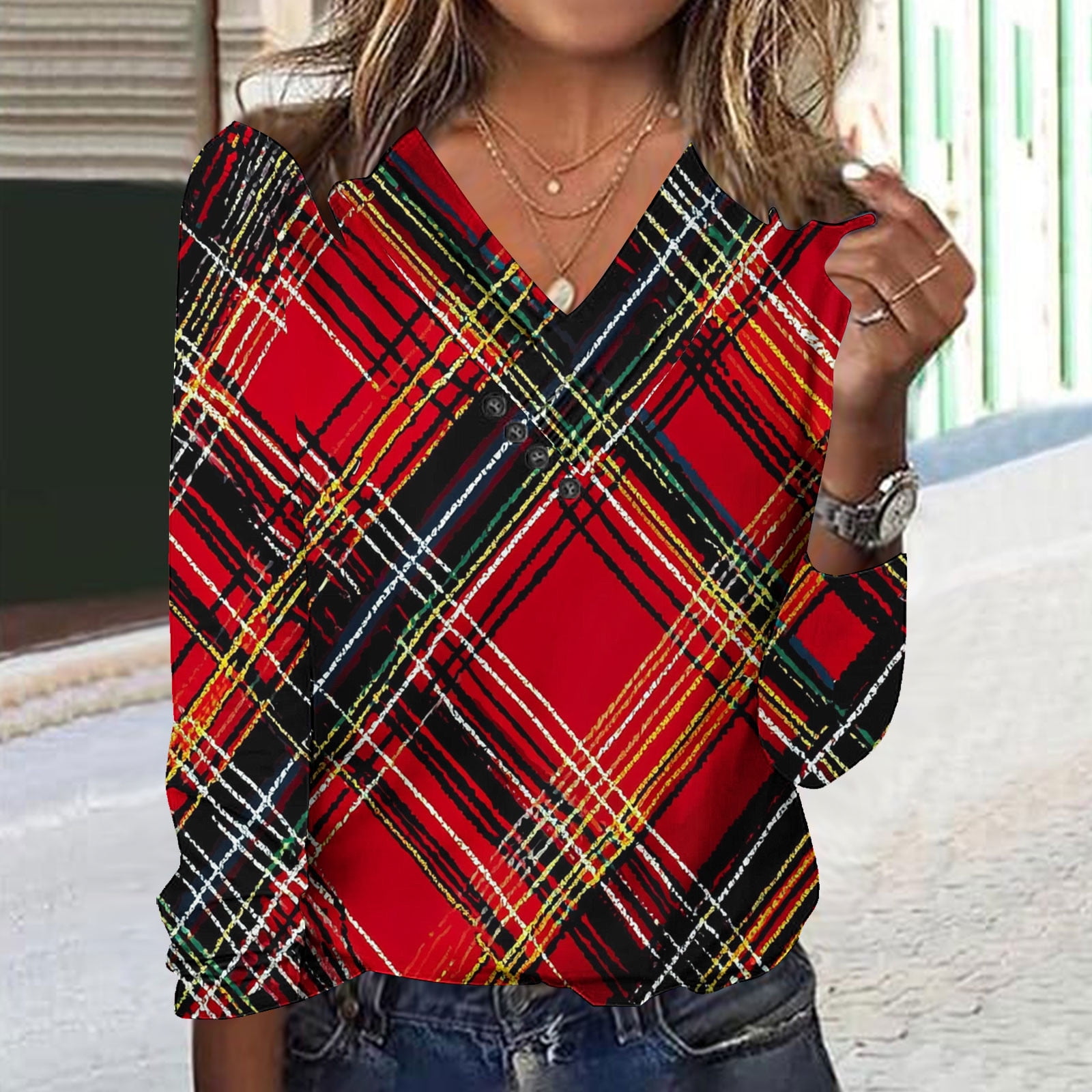 Click here for Vgavtl Long Sleeve T Shirts For Women V-Neck Woman... prices