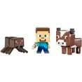 Minecraft Mini-Figure 3-Pack, Spider, Steve with Pickaxe, Cow - Walmart.com