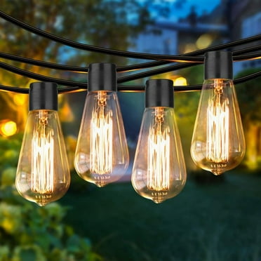 Better Homes Gardens Solar Powered LED String Lights, 15 Filament Bulbs ...
