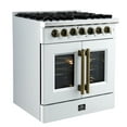 Forno Galiano 30-inch Freestanding French Door Dual Fuel Range White ...