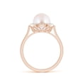 ANGARA Japanese Akoya Cultured Pearl Ring with Pave Diamond Halo in 14K ...