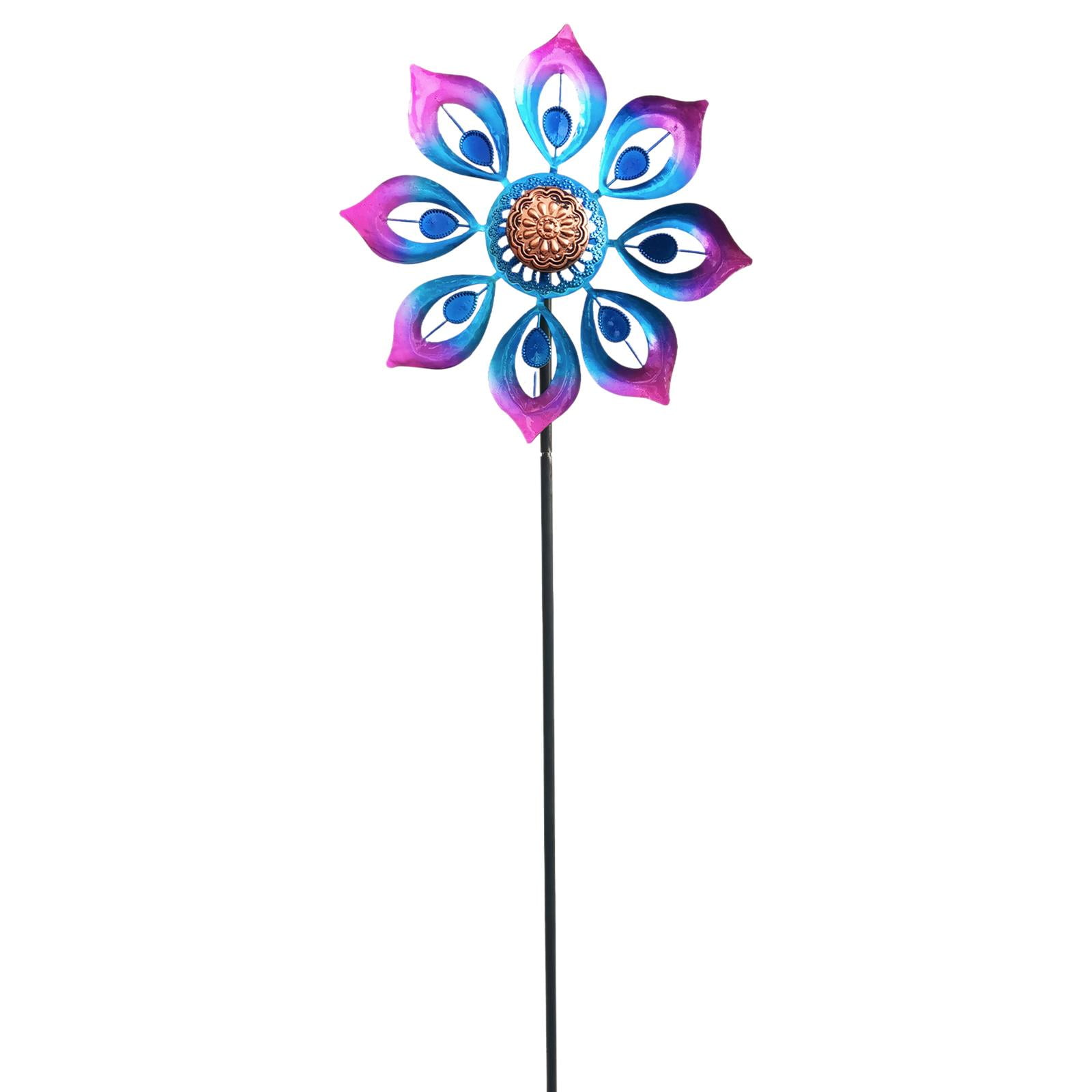 47" Wind Mill Decoration with Metal Stake Iron Sculpture Pinwheel f ...