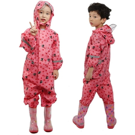 Kids Puddle Suit Unisex Rainsuit Hooded All in One Raincoat One Piece Rainwear | Walmart Canada