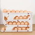 MOQIN 4 Tiers Egg Holder for Fridge, Transparent Automatic Scrolling Egg Rack Holder, Space ...